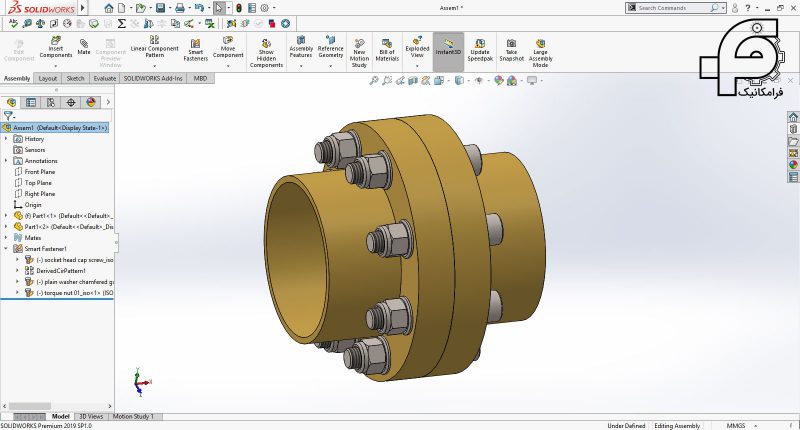 Smart Fasteners در نرم‌افزار سالیدورک - فرامکانیک | مونتاژ هوشمند اتصالات