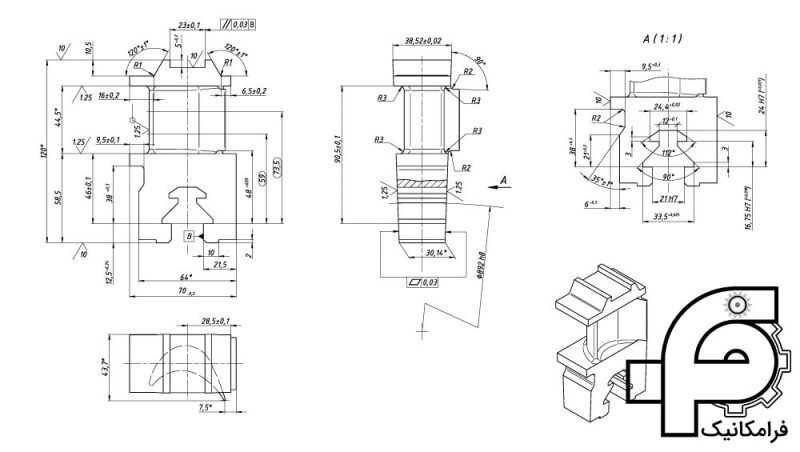 نقشه کشی صنعتی چیست؟ - فرامکانیک | آموزش | استاندارد | علائم | کتاب ...